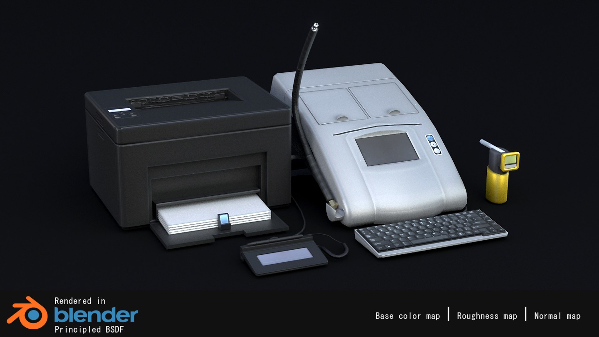 Breathalyzer Machine Signature 3d Model