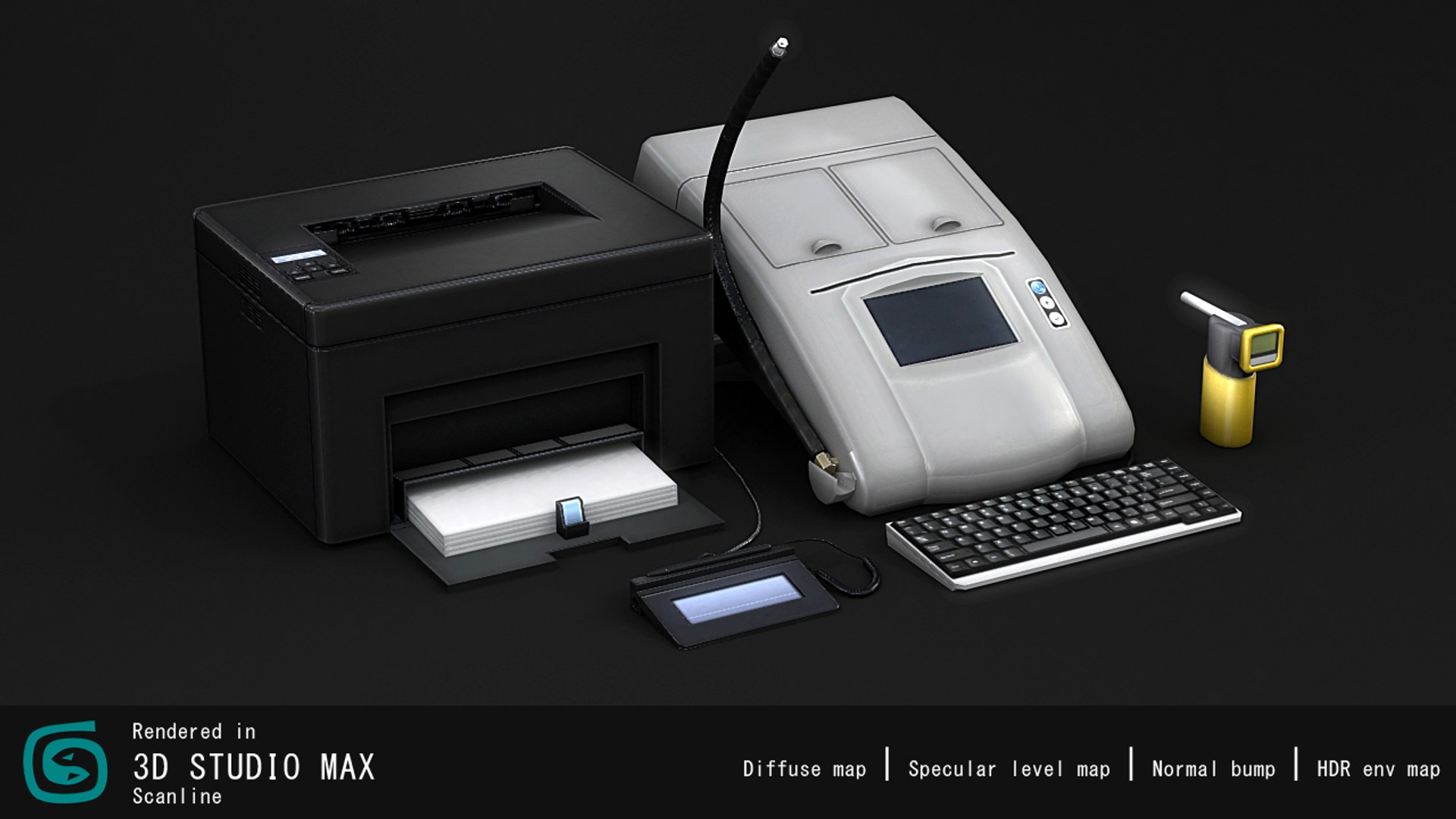 Breathalyzer Machine Signature 3d Model