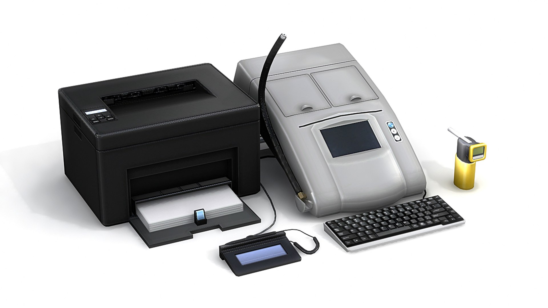 Breathalyzer Machine Signature 3d Model