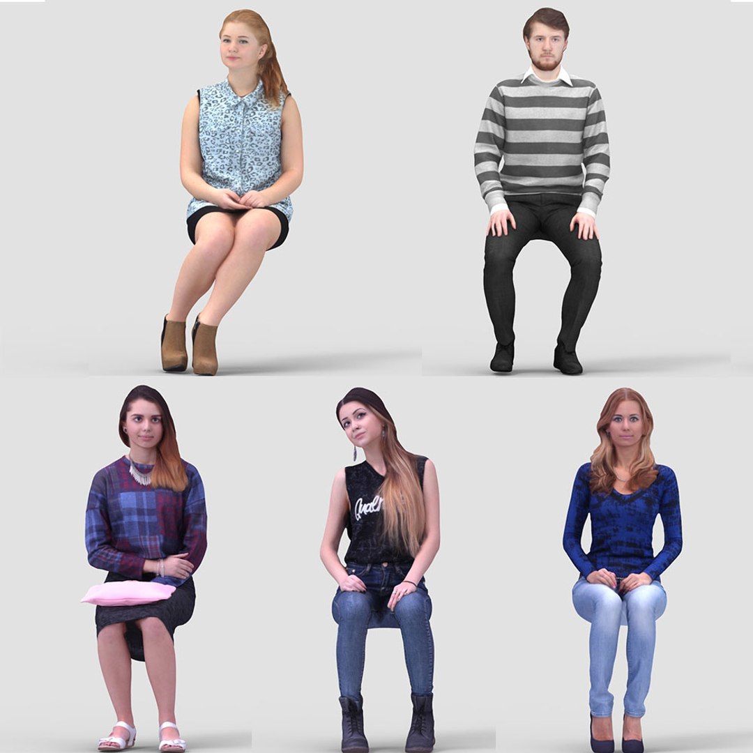Realistic Casual Humans 3d Model