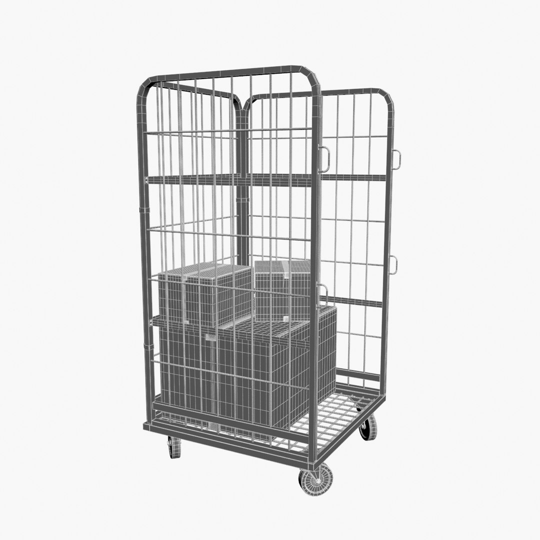 Wire Mesh Roll Container 3D Model - TurboSquid 1277849