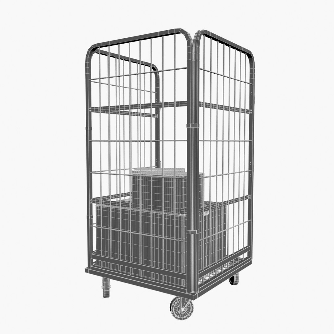 Wire Mesh Roll Container 3D Model - TurboSquid 1277849