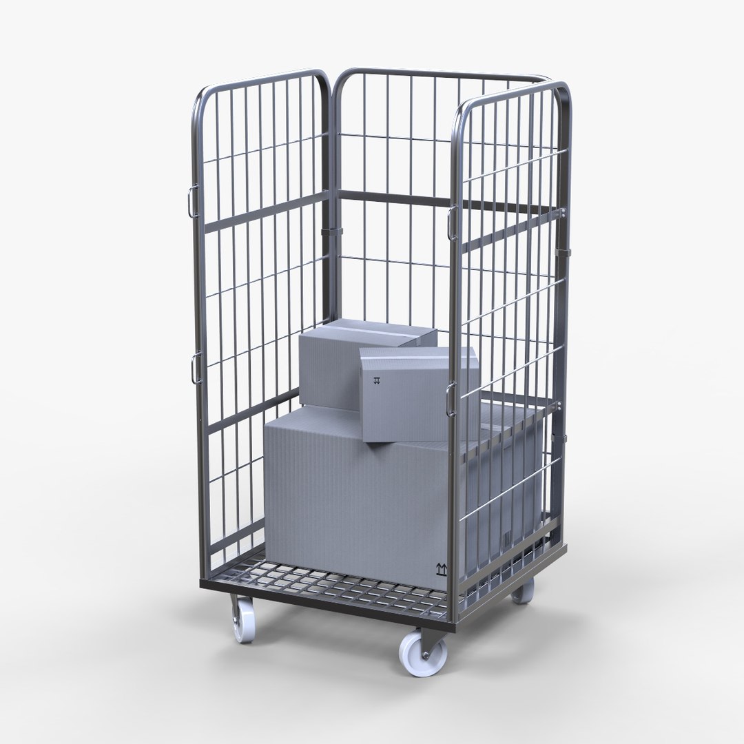 Wire Mesh Roll Container 3D Model - TurboSquid 1277849