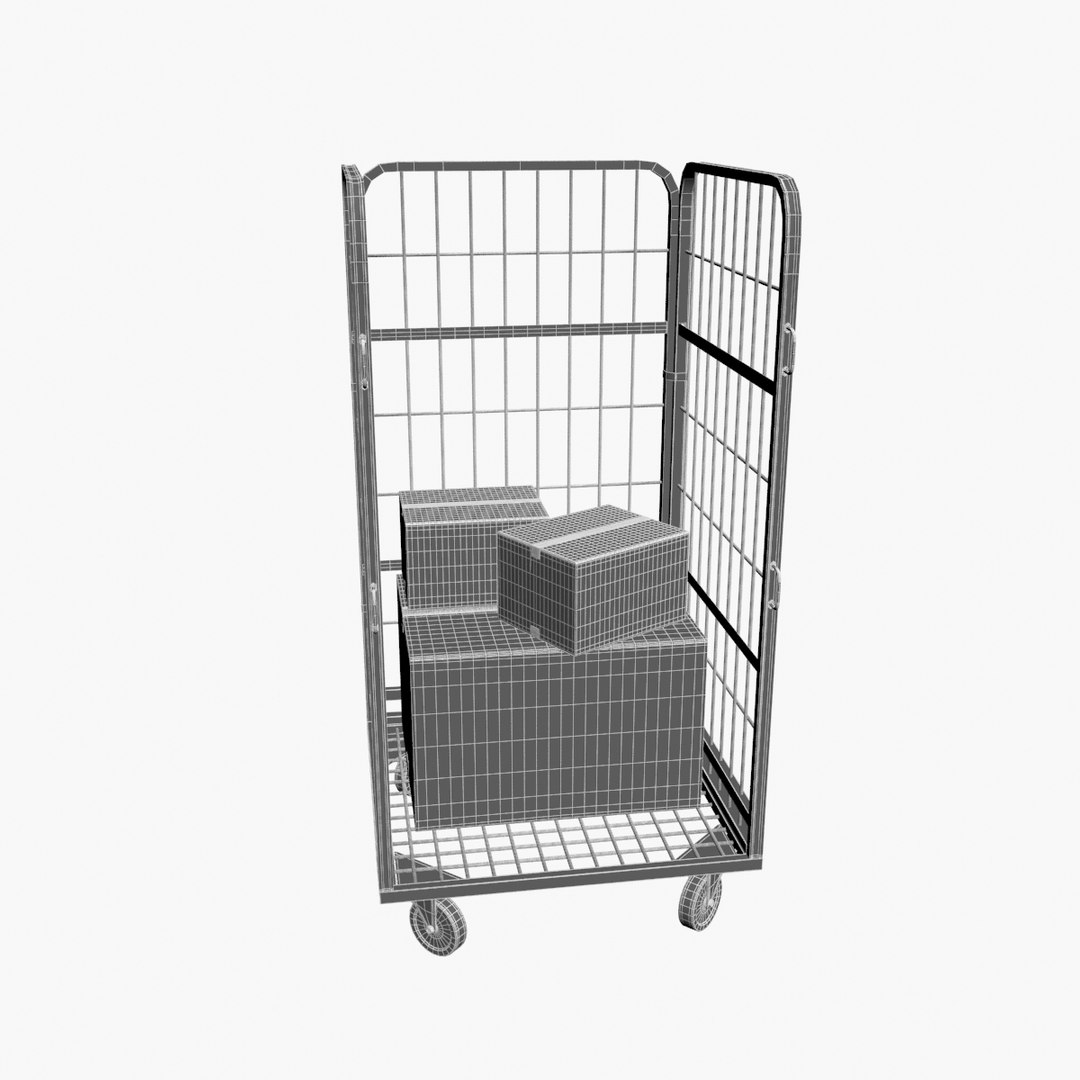 Wire Mesh Roll Container 3D Model - TurboSquid 1277849