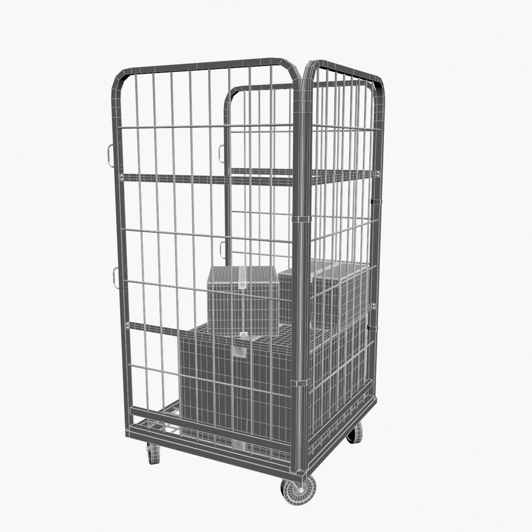 Wire Mesh Roll Container 3D Model - TurboSquid 1277849