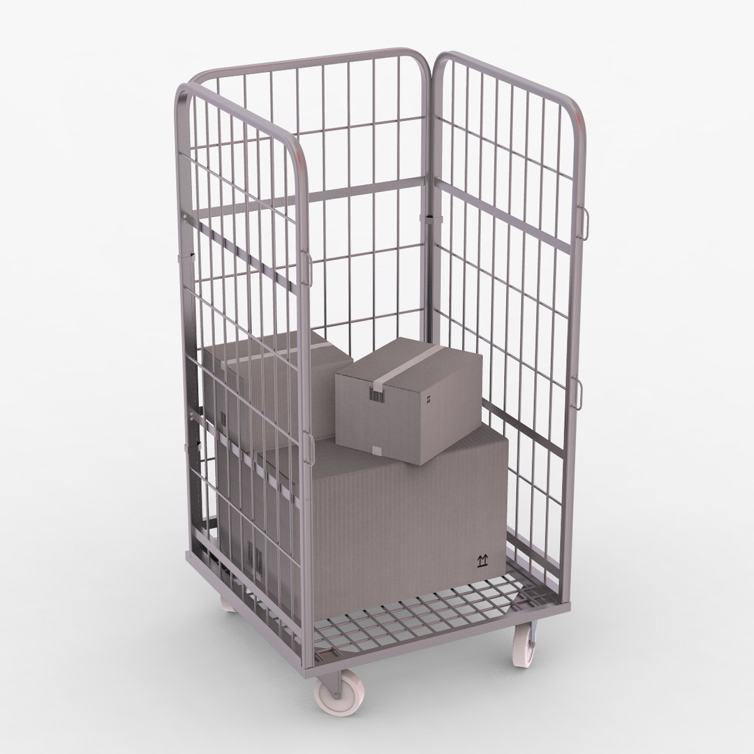 Wire Mesh Roll Container 3D Model - TurboSquid 1277849