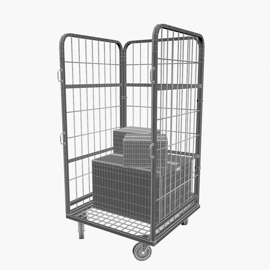 Wire Mesh Roll Container 3D Model - TurboSquid 1277849