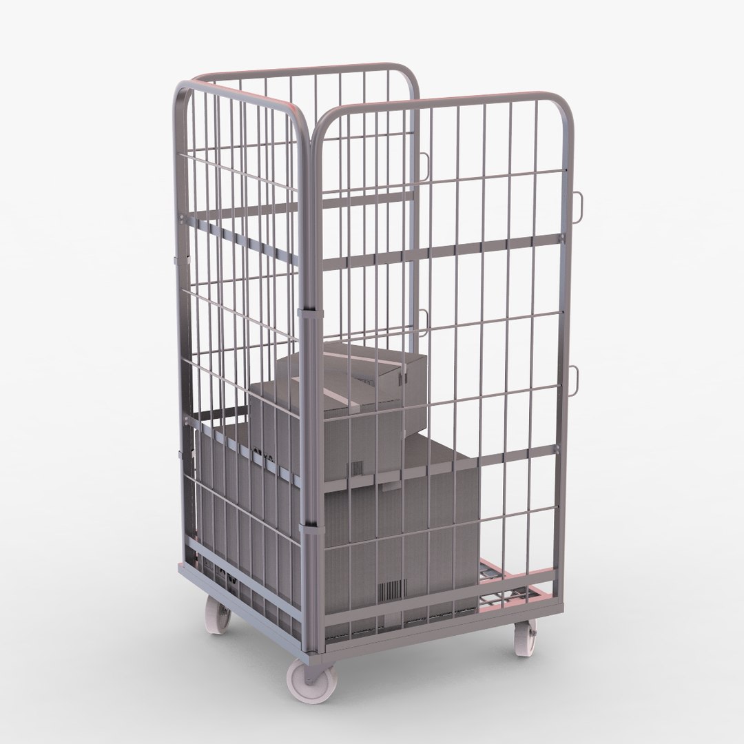 Wire Mesh Roll Container 3D Model - TurboSquid 1277849
