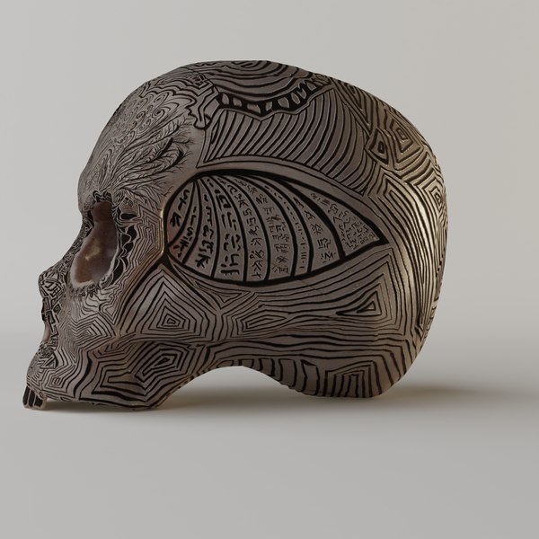 3D Etched Skull - TurboSquid 1862412