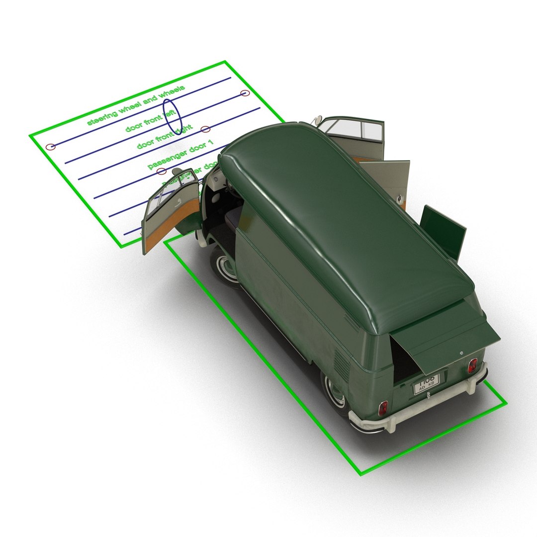 volkswagen type 2 panel 3d model