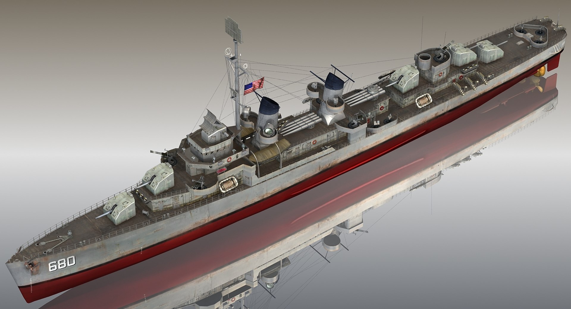 Uss Melvin Dd Fletcher 3D Model - TurboSquid 1222391