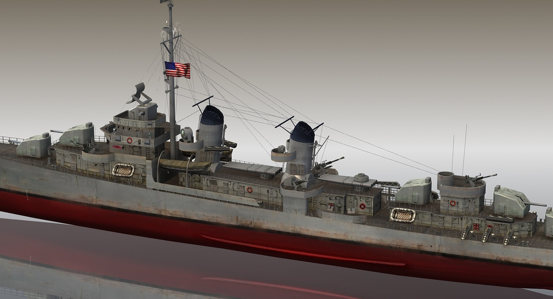 Uss melvin dd fletcher 3D model - TurboSquid 1222391