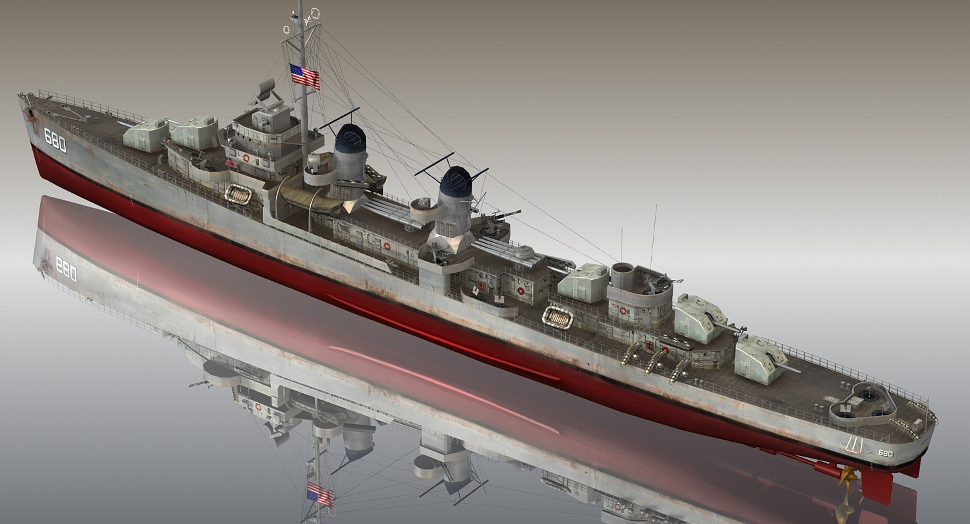 Uss Melvin Dd Fletcher 3D Model - TurboSquid 1222391