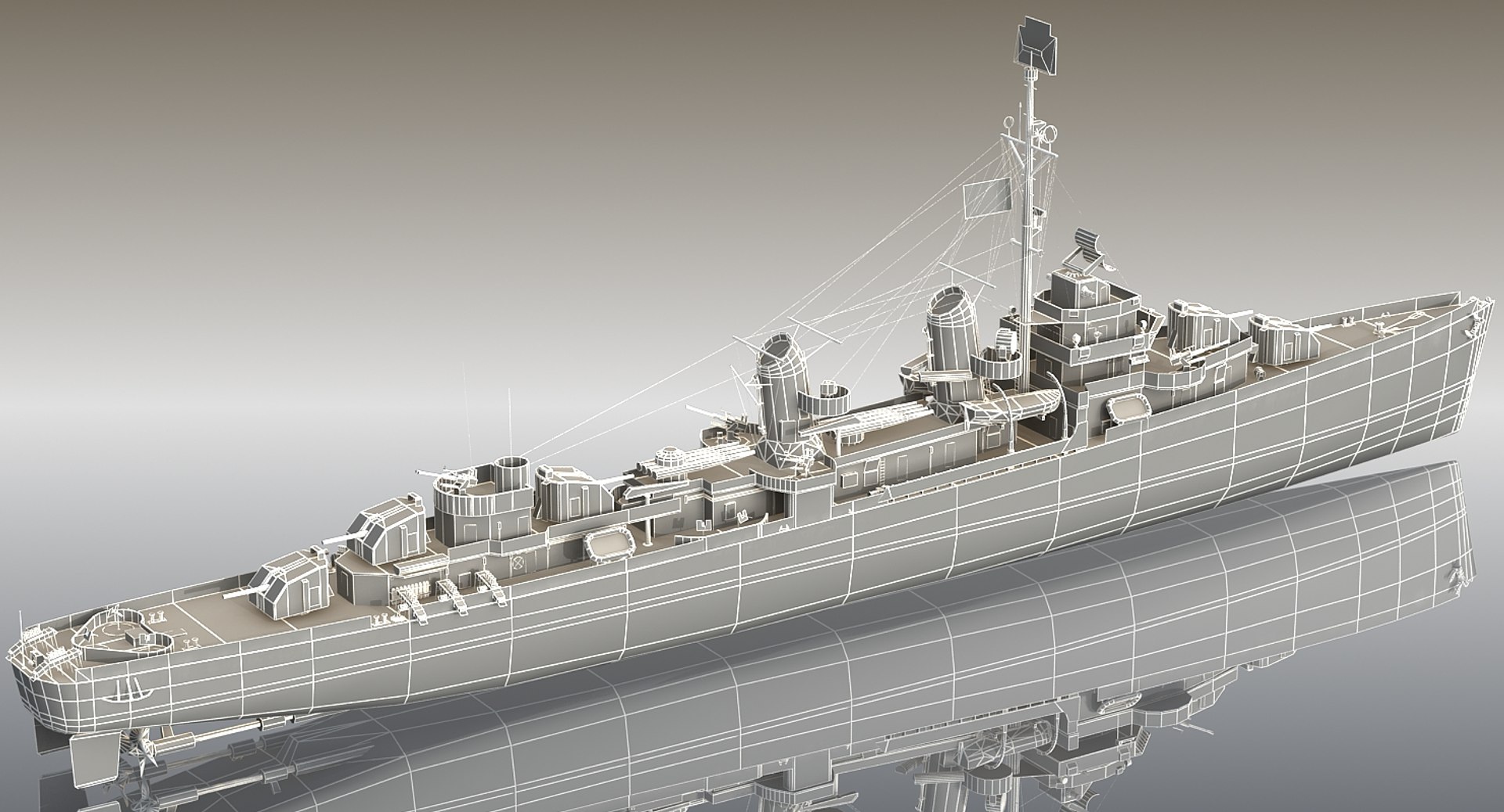 Uss melvin dd fletcher 3D model - TurboSquid 1222391