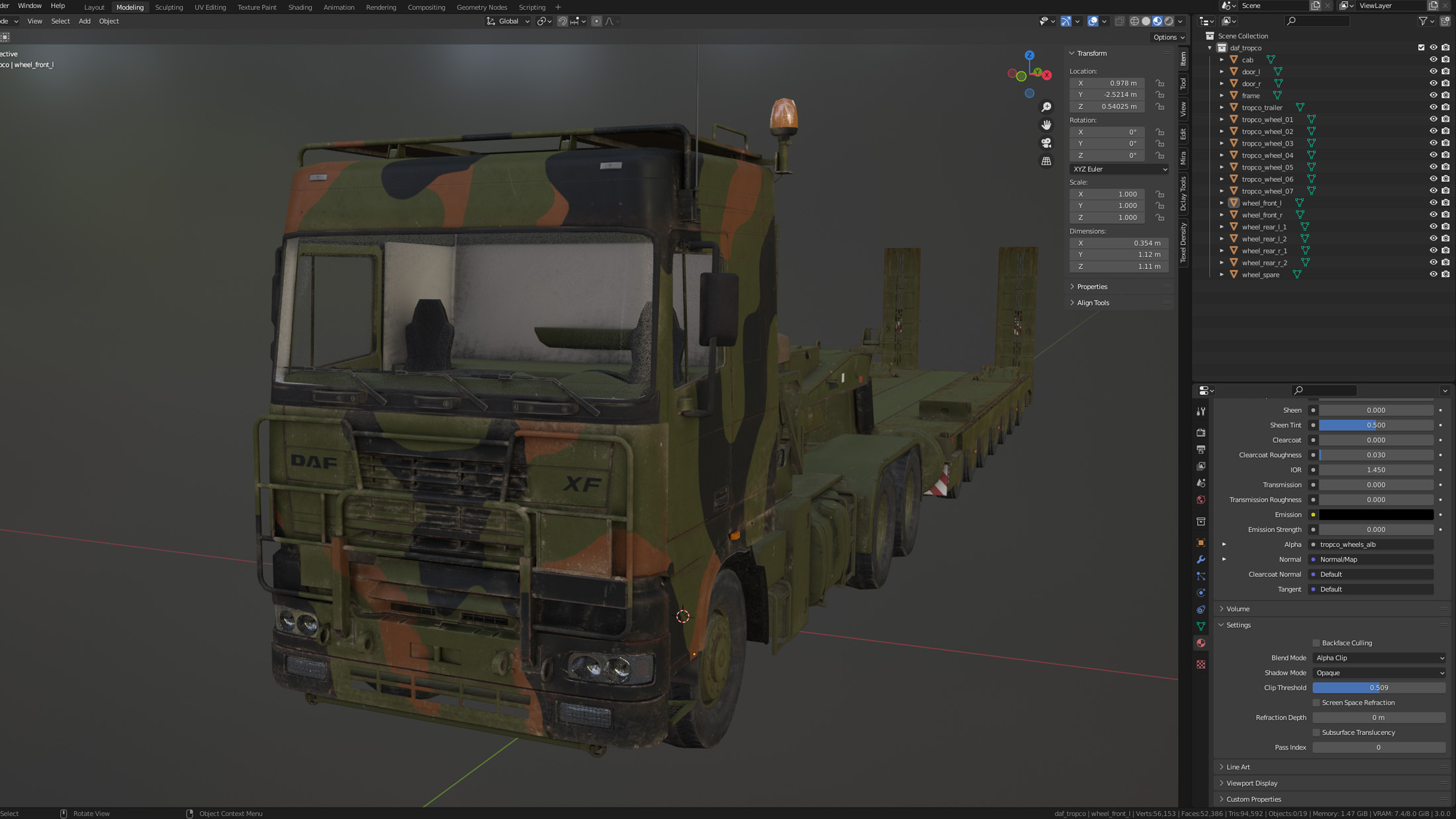 Low-poly daf tropco transporter model - TurboSquid 1304857