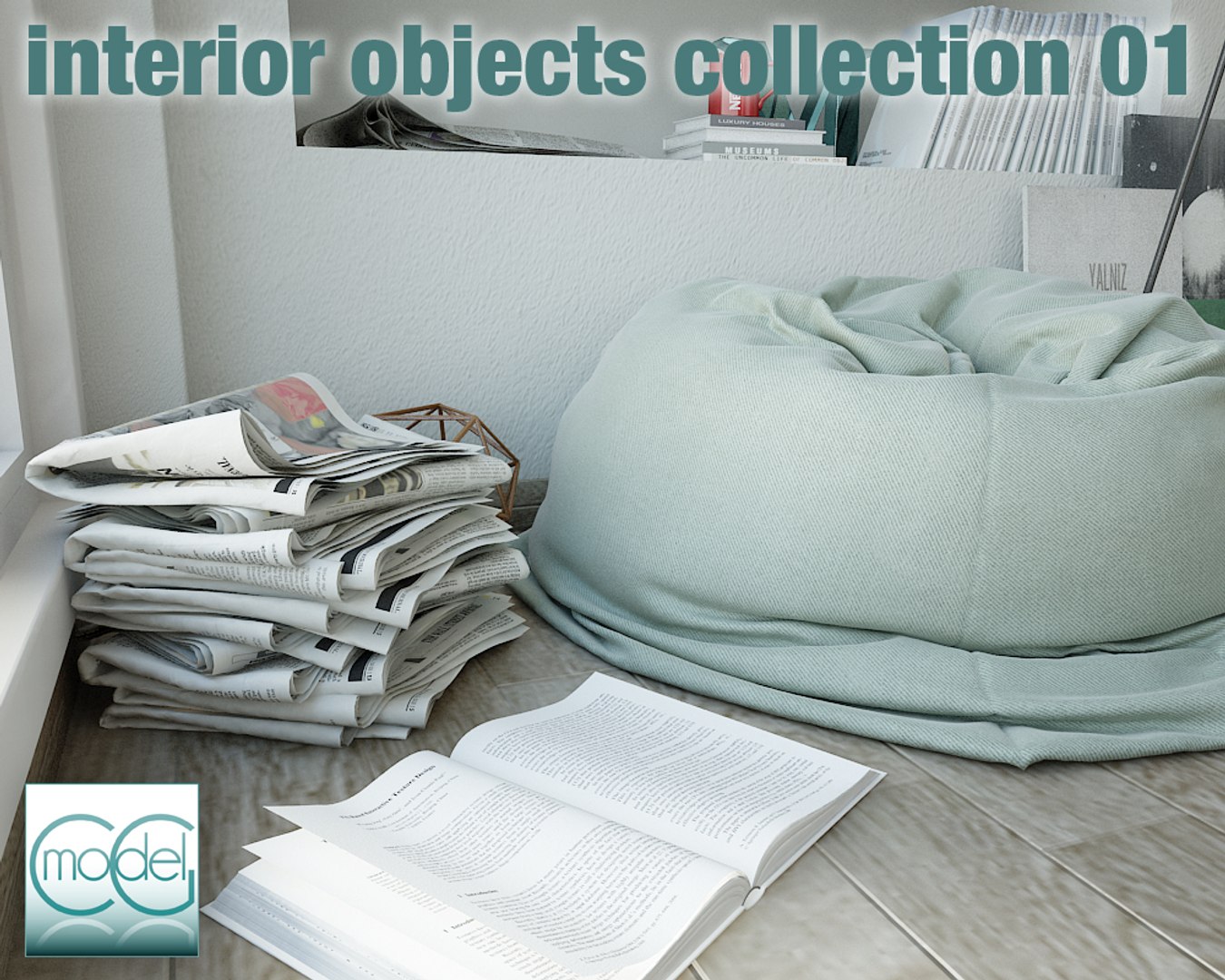 3ds max object interior set