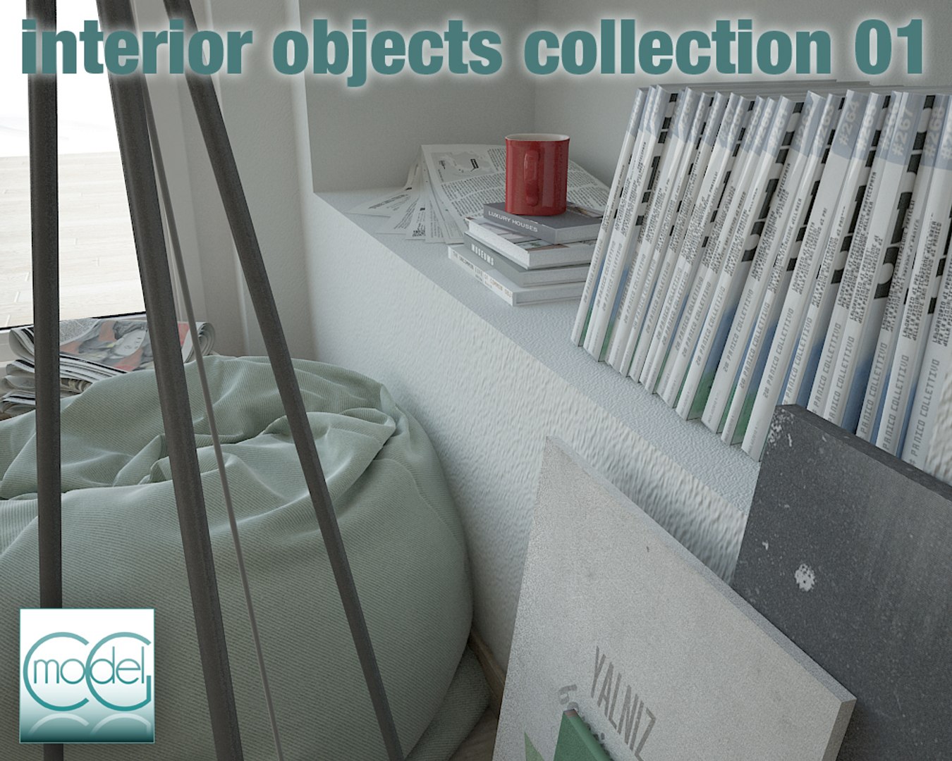 3ds max object interior set