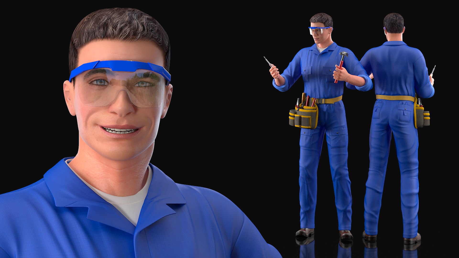 3D electrician rigged electric modo model - TurboSquid 1604165