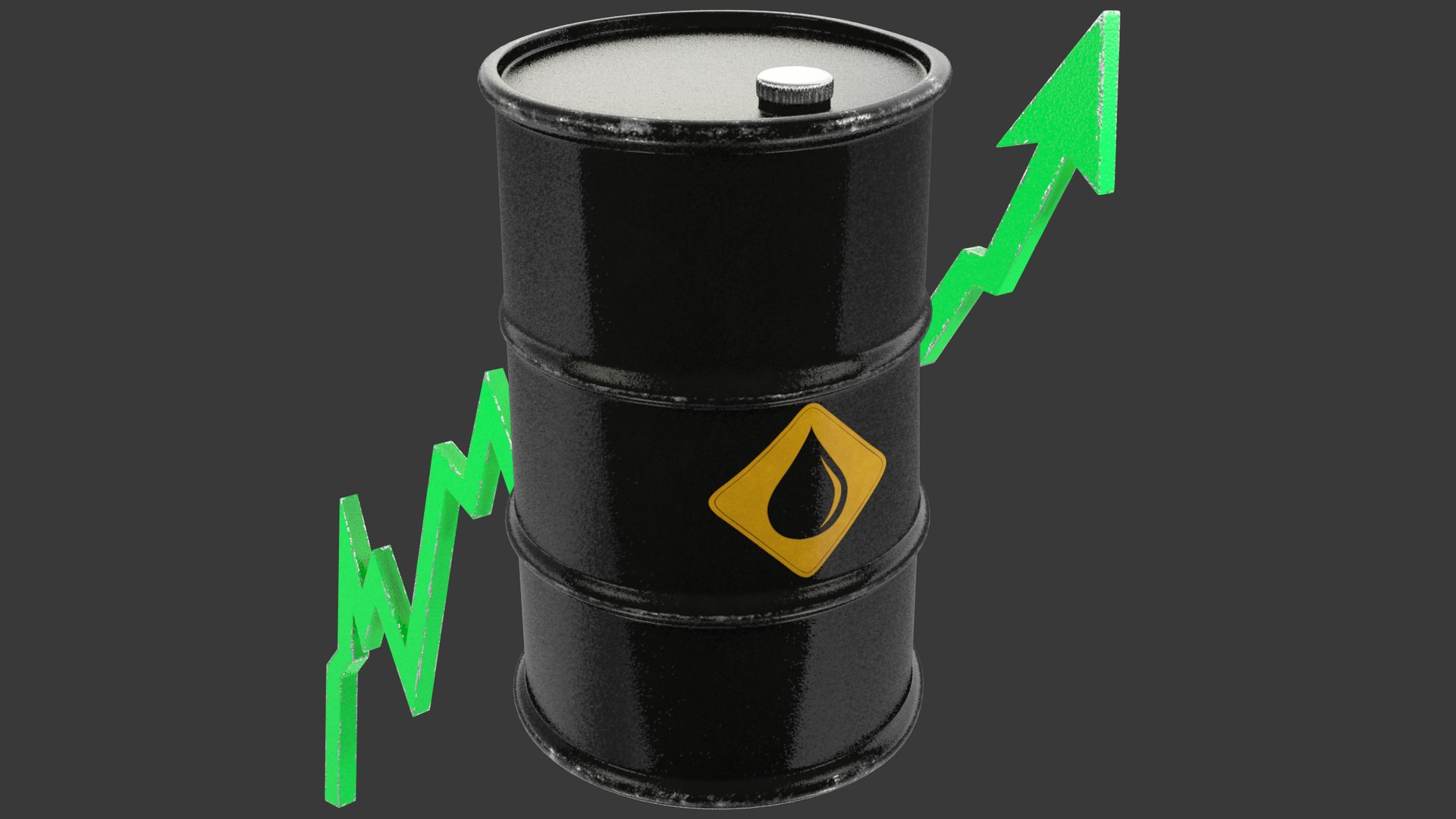 3D oil barrel graph rising model - TurboSquid 1642026