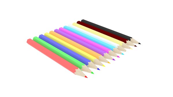3D Colored Pencils Set - TurboSquid 1717115