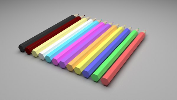 3D Colored Pencils Set - TurboSquid 1717115