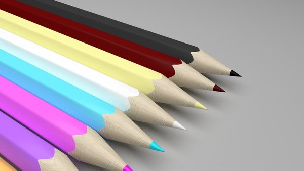 3D Colored Pencils Set - TurboSquid 1717115