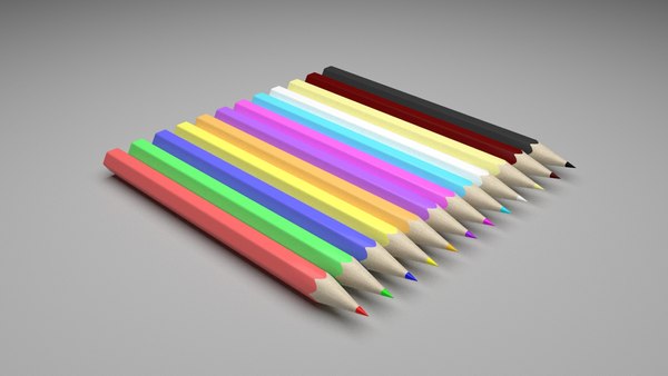 Collection Colored Pencil 3D Models for Download | TurboSquid