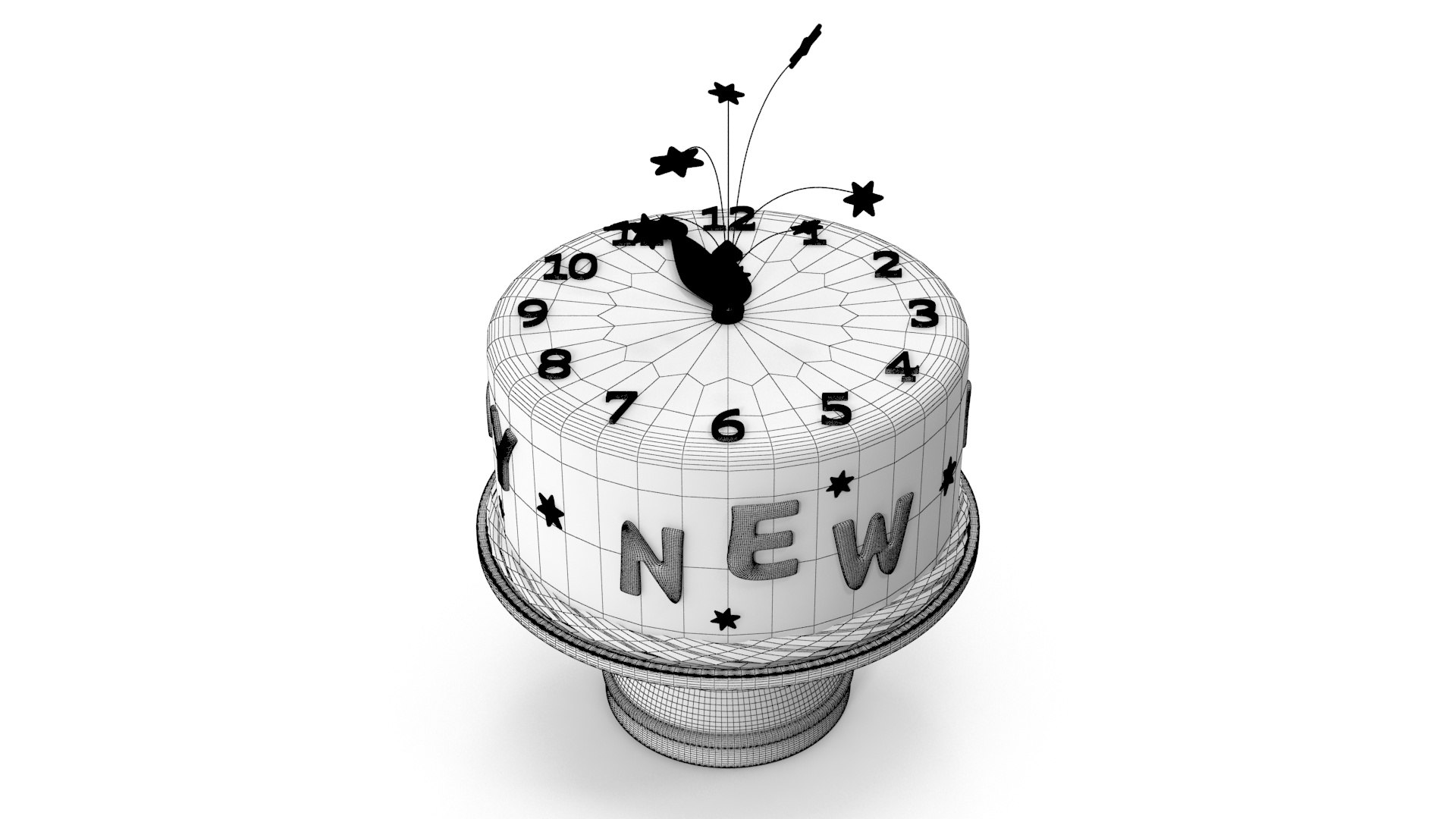 Happy New Year Cake Model - TurboSquid 1803879