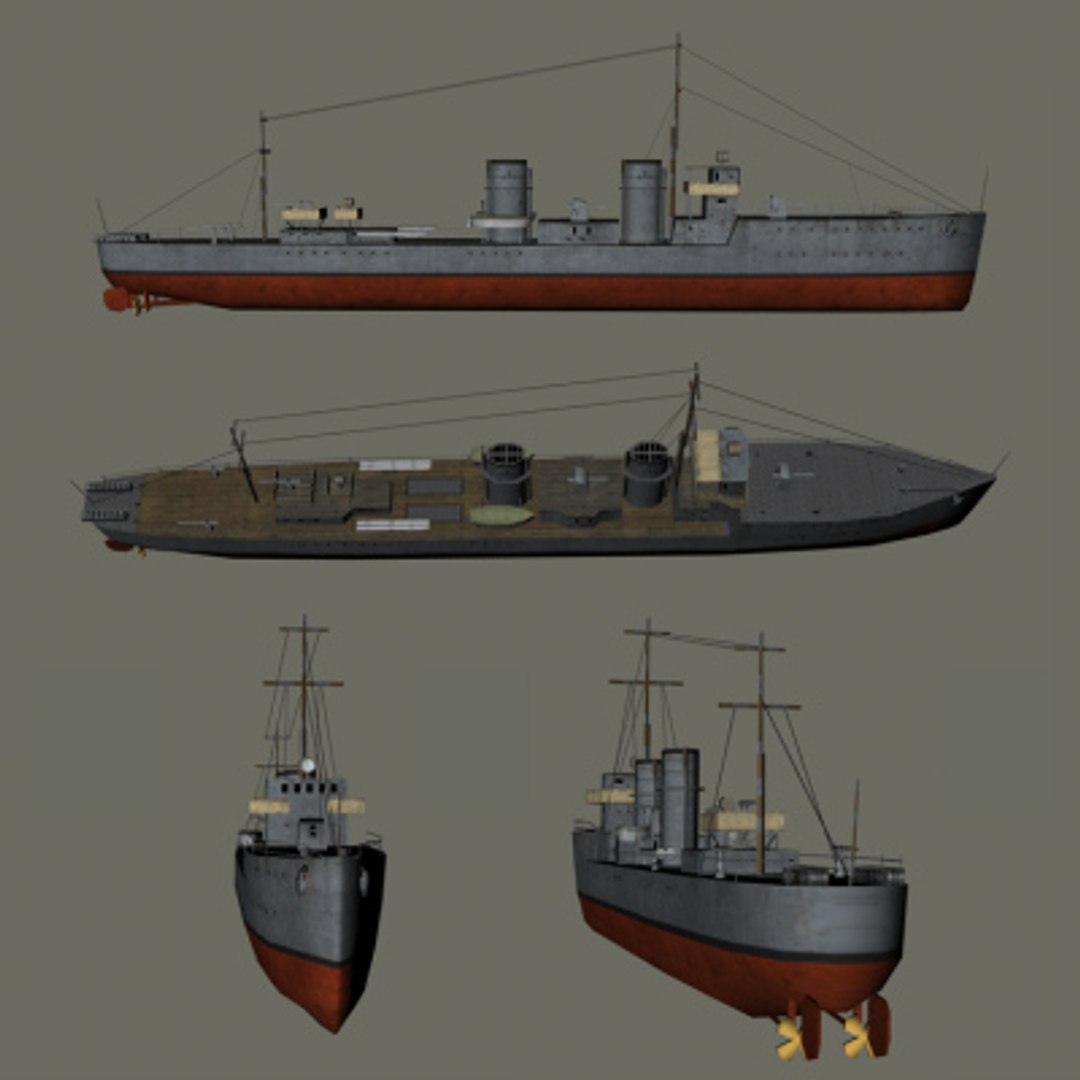 Ww1 Destroyer S Class 3d 3ds