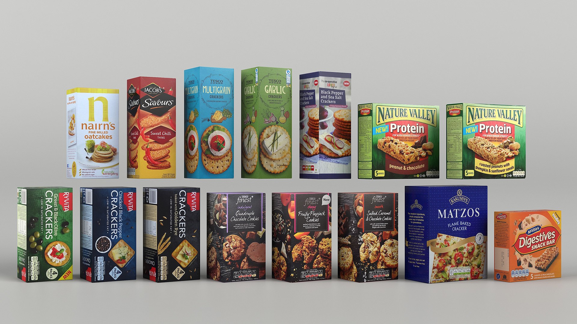 Crackers Biscuits Snack 3d Model