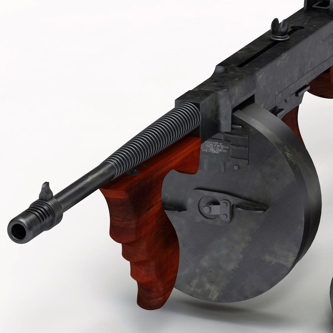 3d model tommy gun set