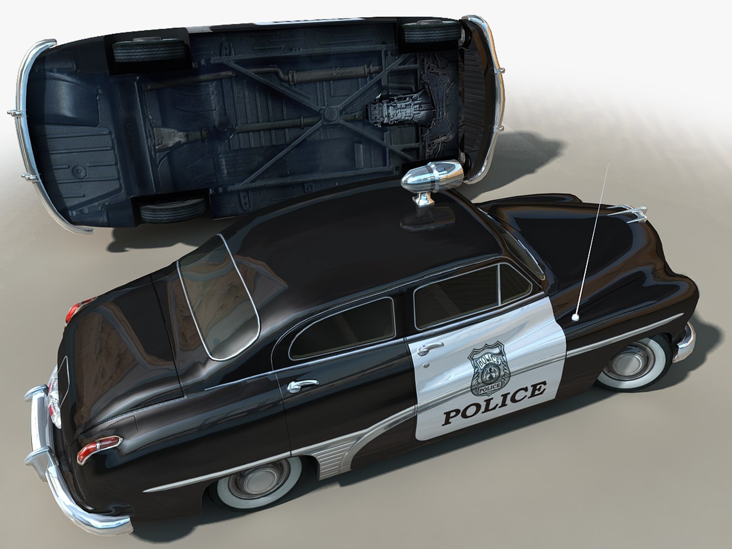 Generic Retro Police Cars 3D - TurboSquid 1337942