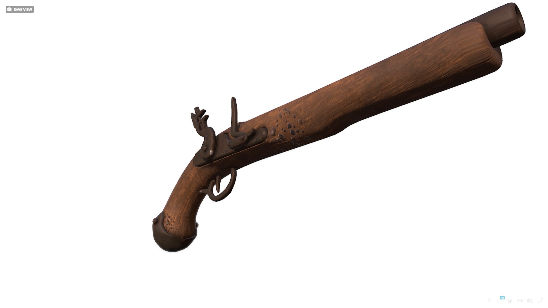 3D Flintlock Musket Pistol Gun Model - TurboSquid 2324629