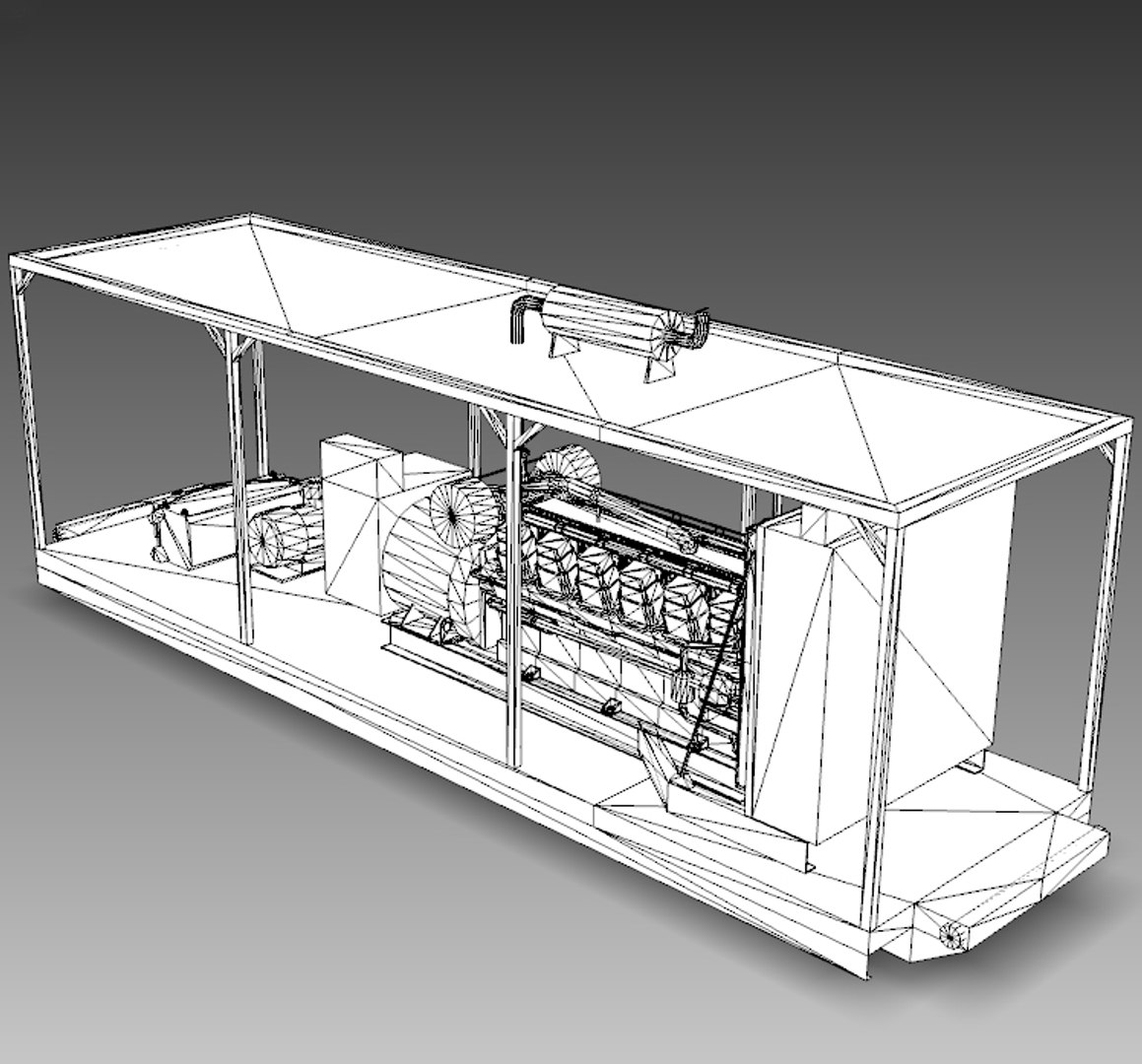 diesel generator shelter 3d model