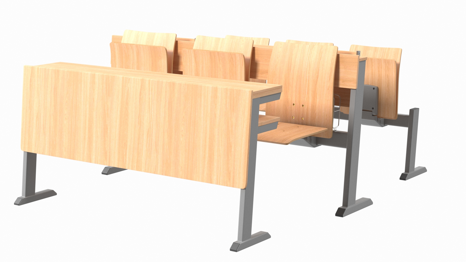 University Seating System Set Six Seats 3D Model - TurboSquid 1918913