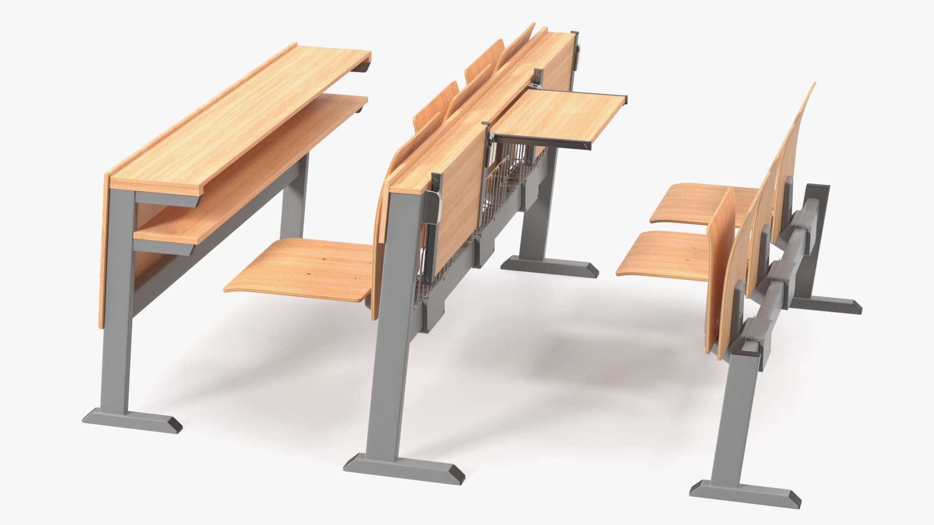 University Seating System Set Six Seats 3D model - TurboSquid 1918913