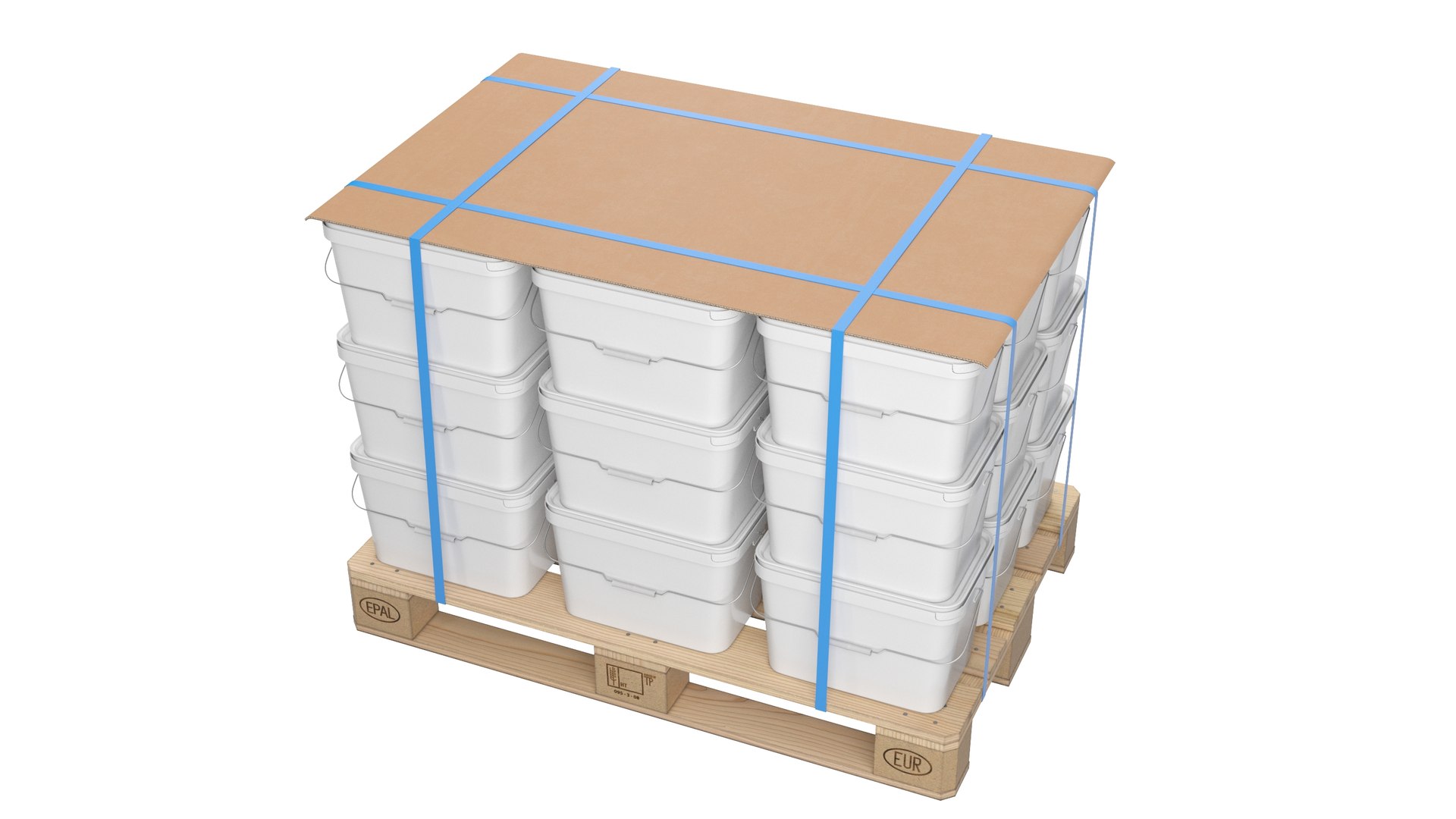 Pallet With Buckets 3D - TurboSquid 2040760