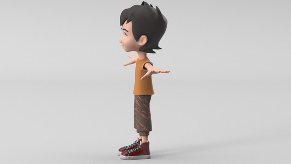 modelo 3d Toon Character - Cartoon Kid Boy - Rigged Blender Unwrapped ...