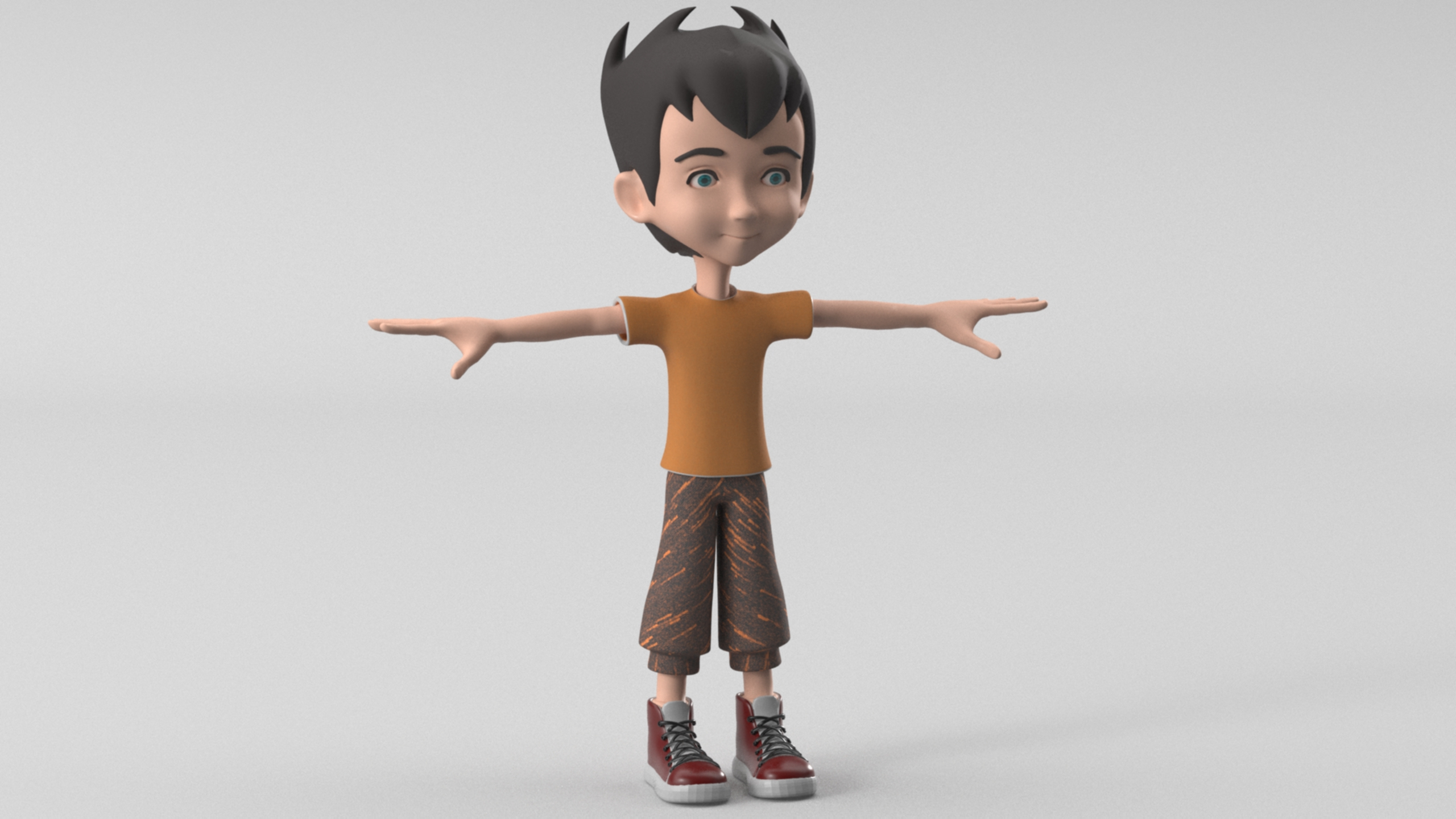 modelo 3d Toon Character - Cartoon Kid Boy - Rigged Blender Unwrapped ...