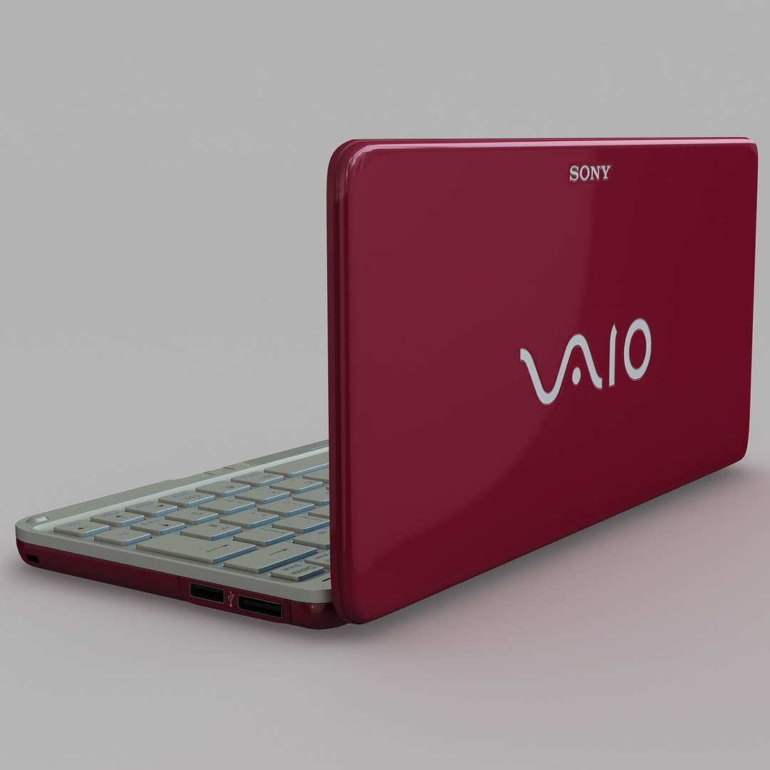 3d Red Sony Vaio P Model