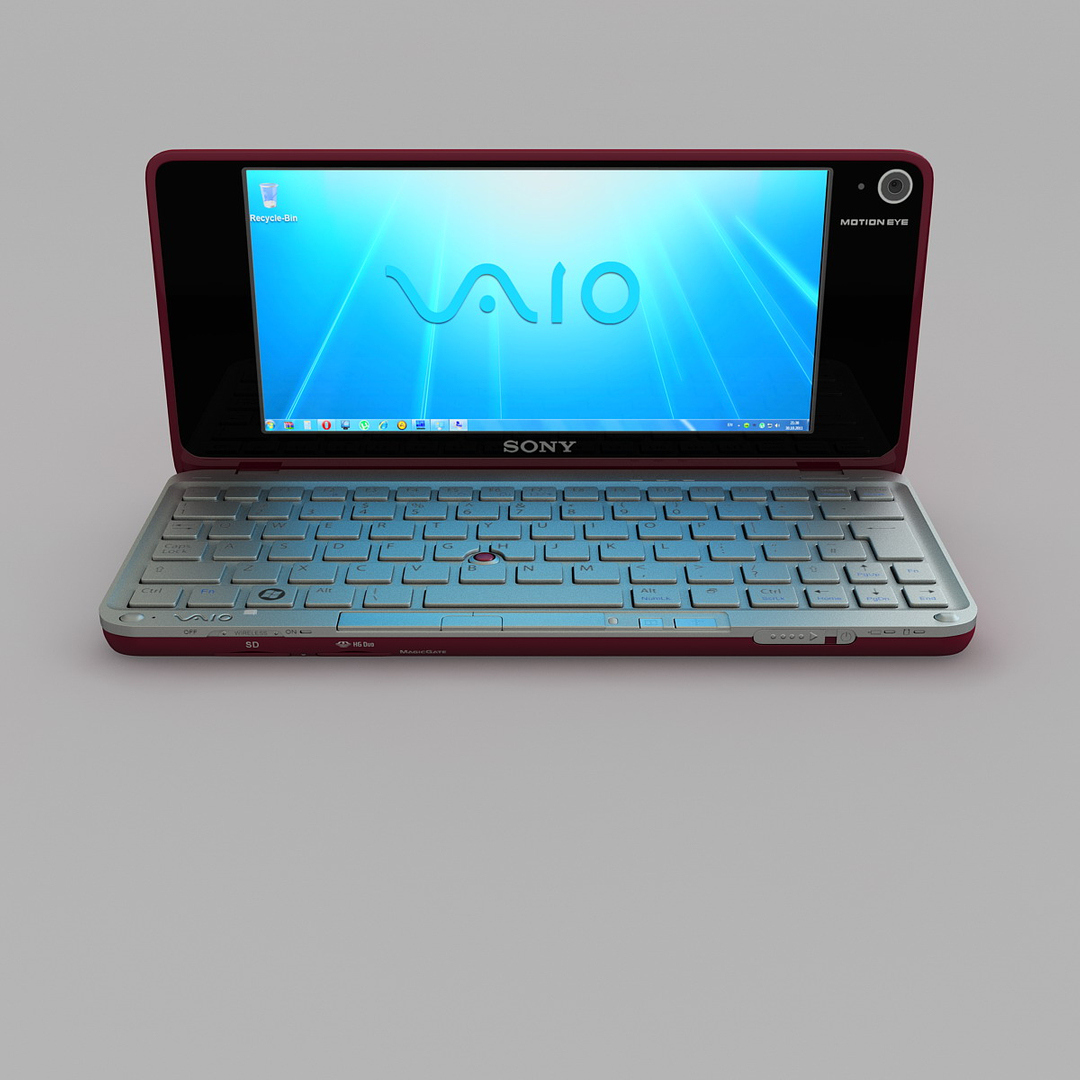 3d Red Sony Vaio P Model