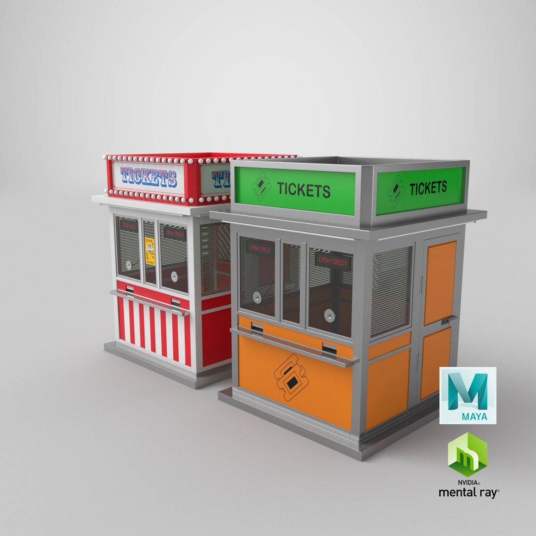 Two Tickets Kiosks Booth 3D model - TurboSquid 1945824