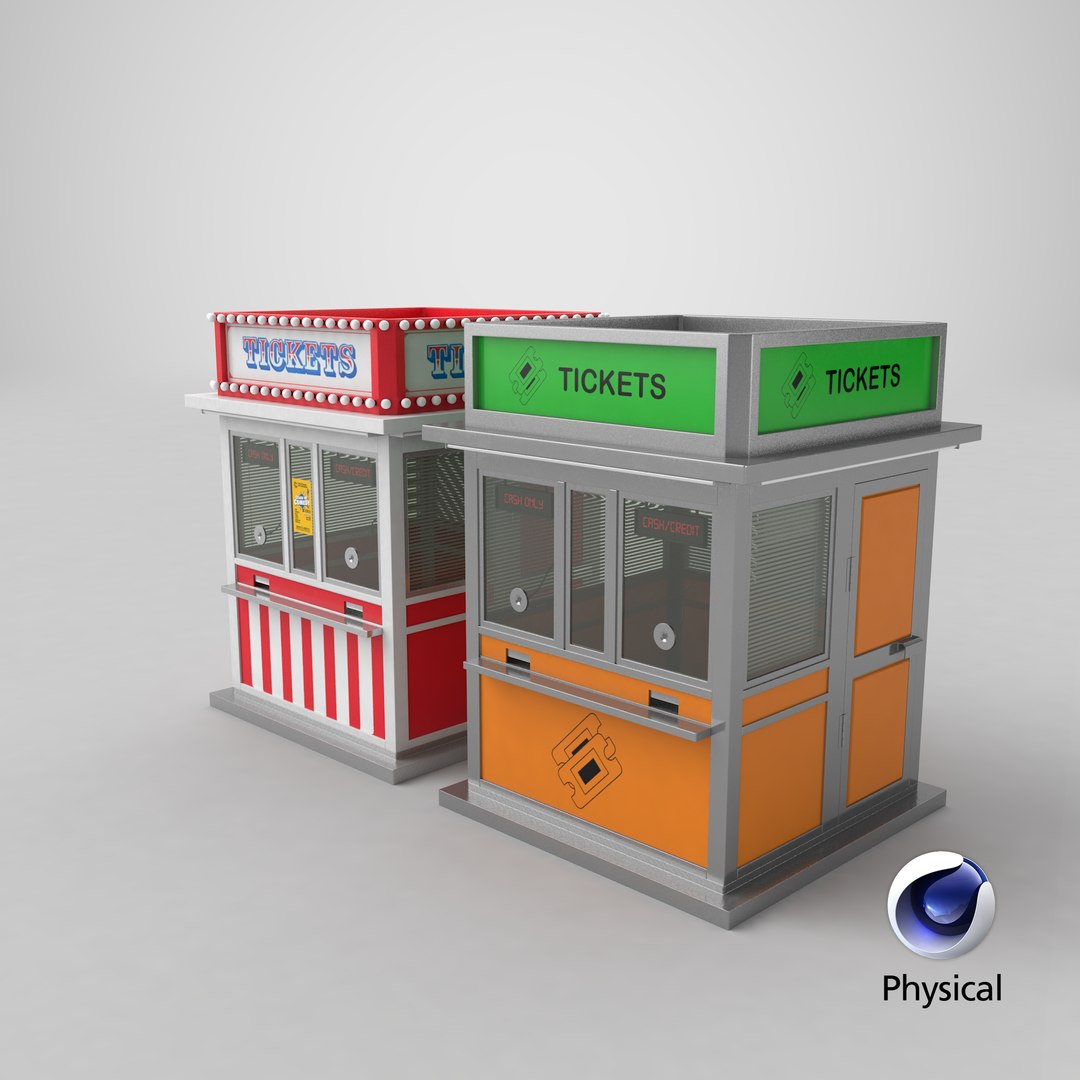 Two Tickets Kiosks Booth 3D model - TurboSquid 1945824