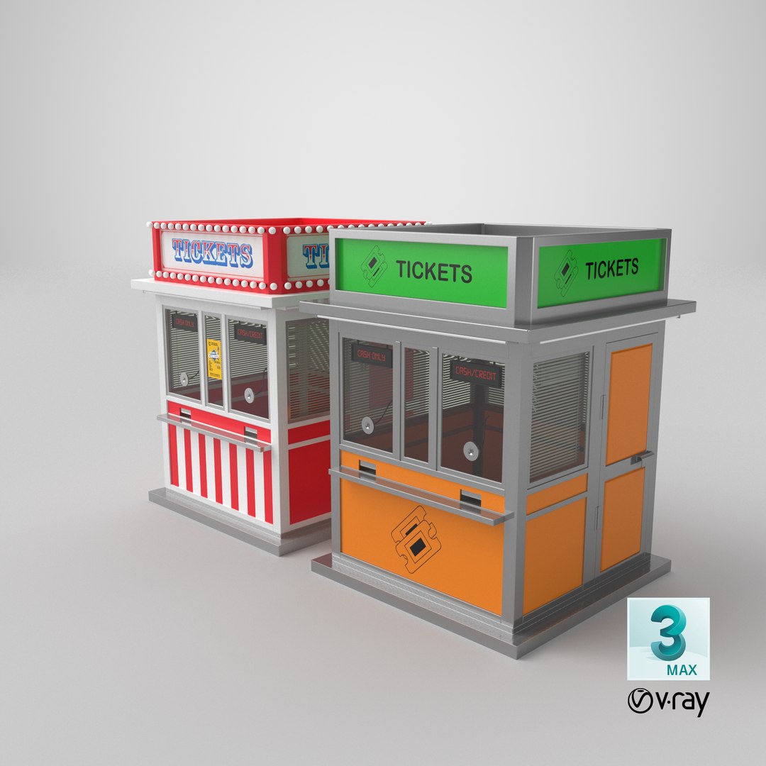 Two Tickets Kiosks Booth 3D model - TurboSquid 1945824