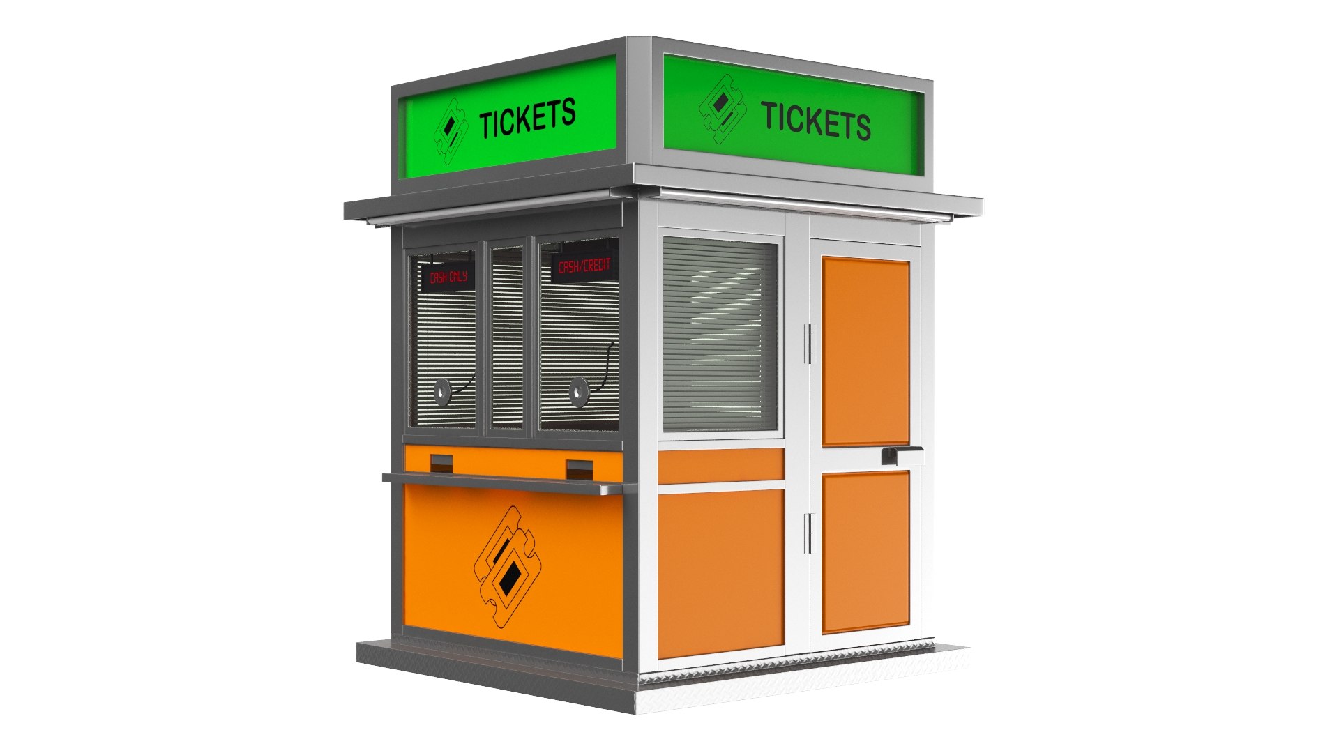 Two Tickets Kiosks Booth 3D model - TurboSquid 1945824