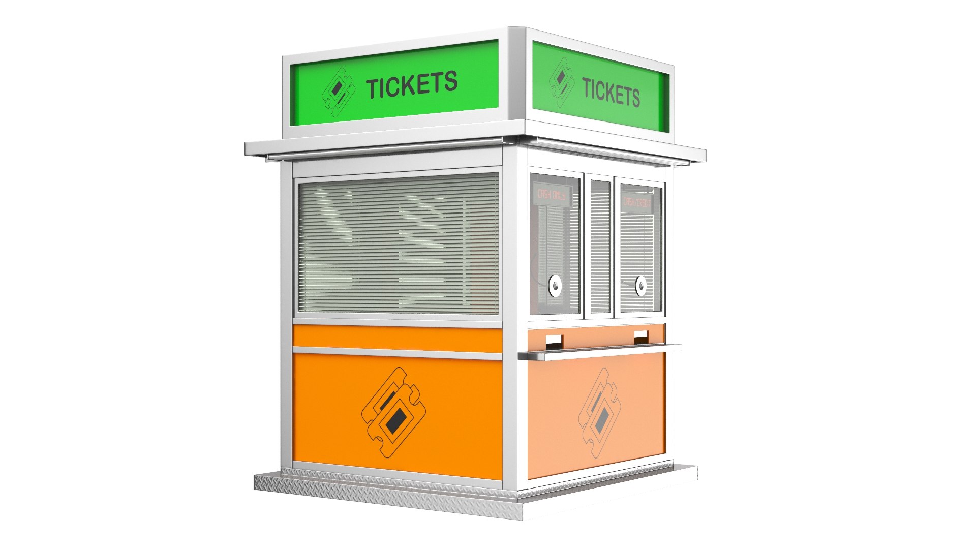 Two Tickets Kiosks Booth 3D model - TurboSquid 1945824