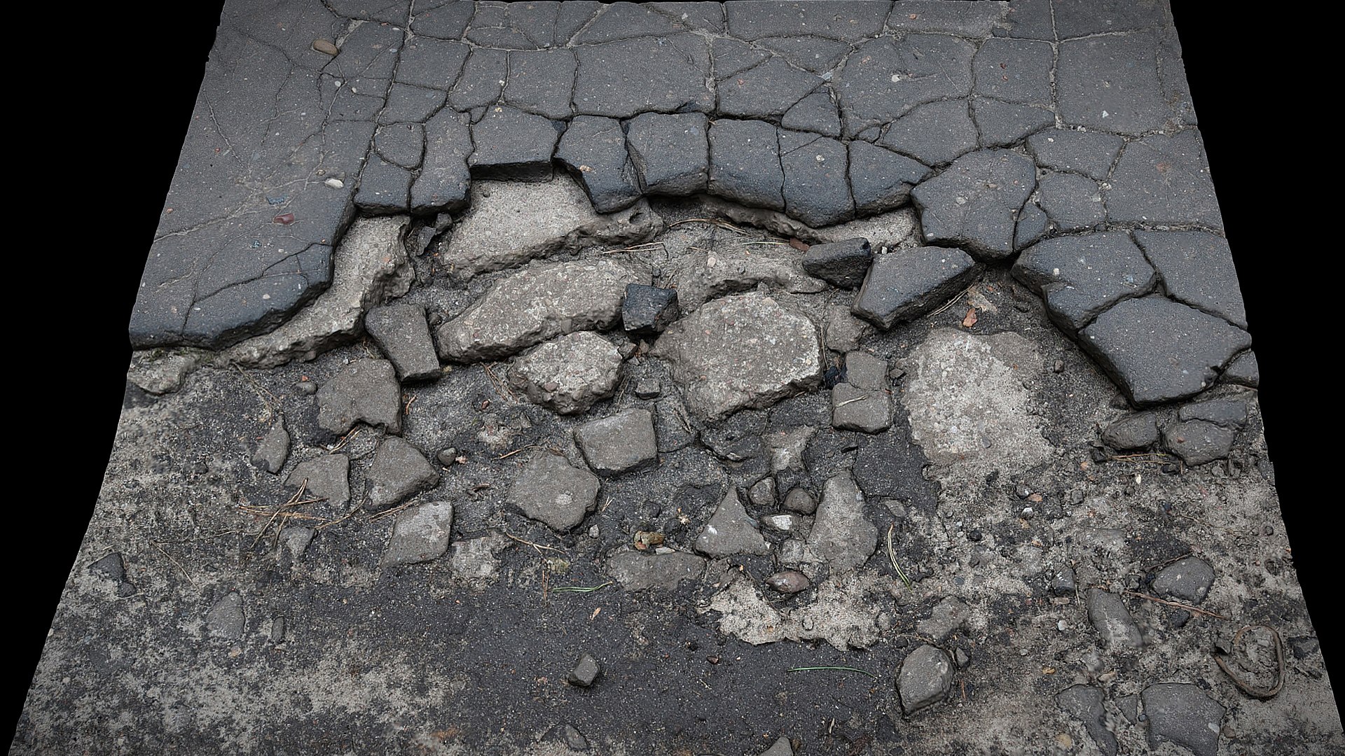 Asphalt Destroyed Road Debris Part1 Photogrammetry 3D Model ...