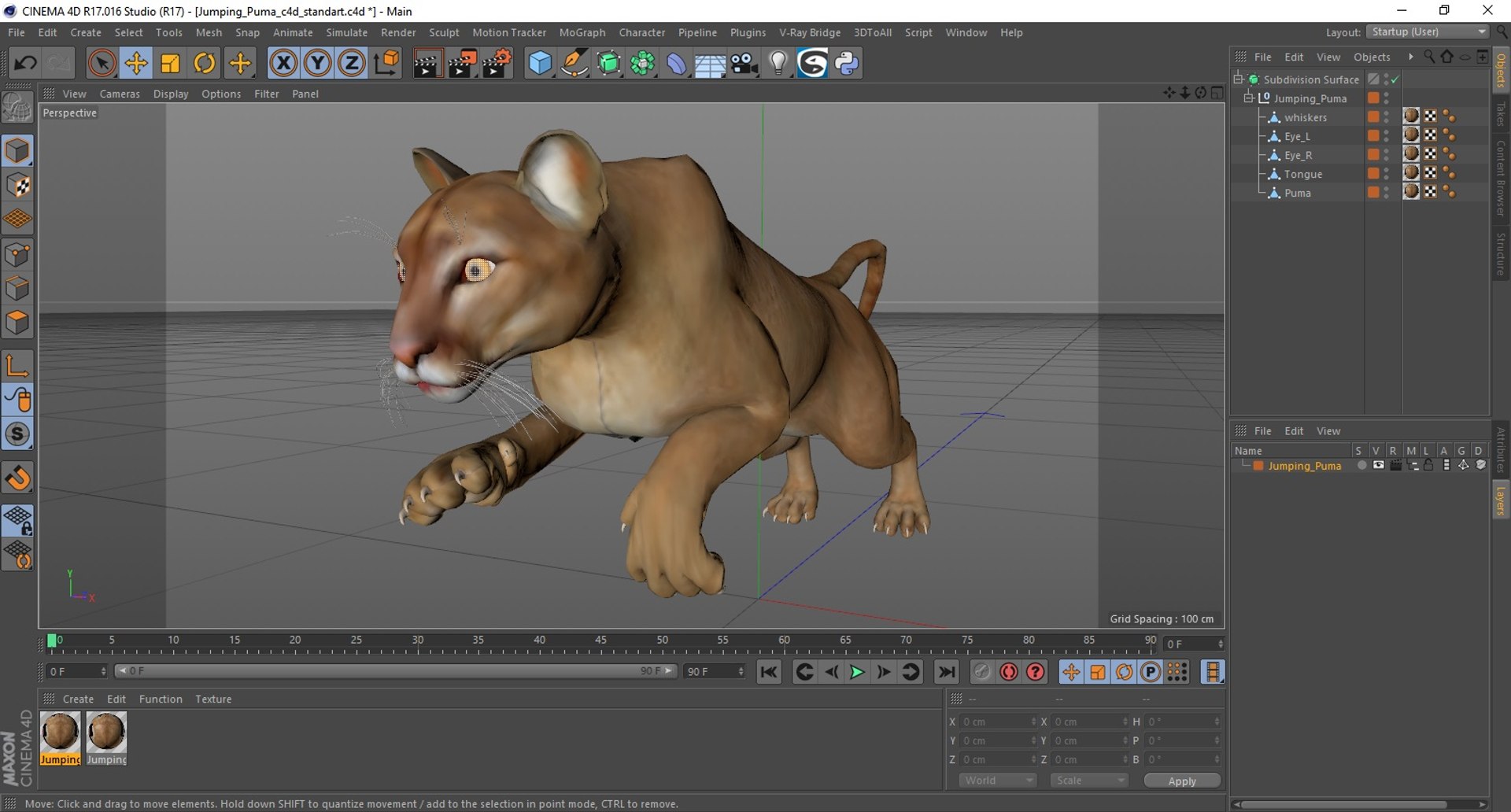 3D Jumping Puma - TurboSquid 2230640