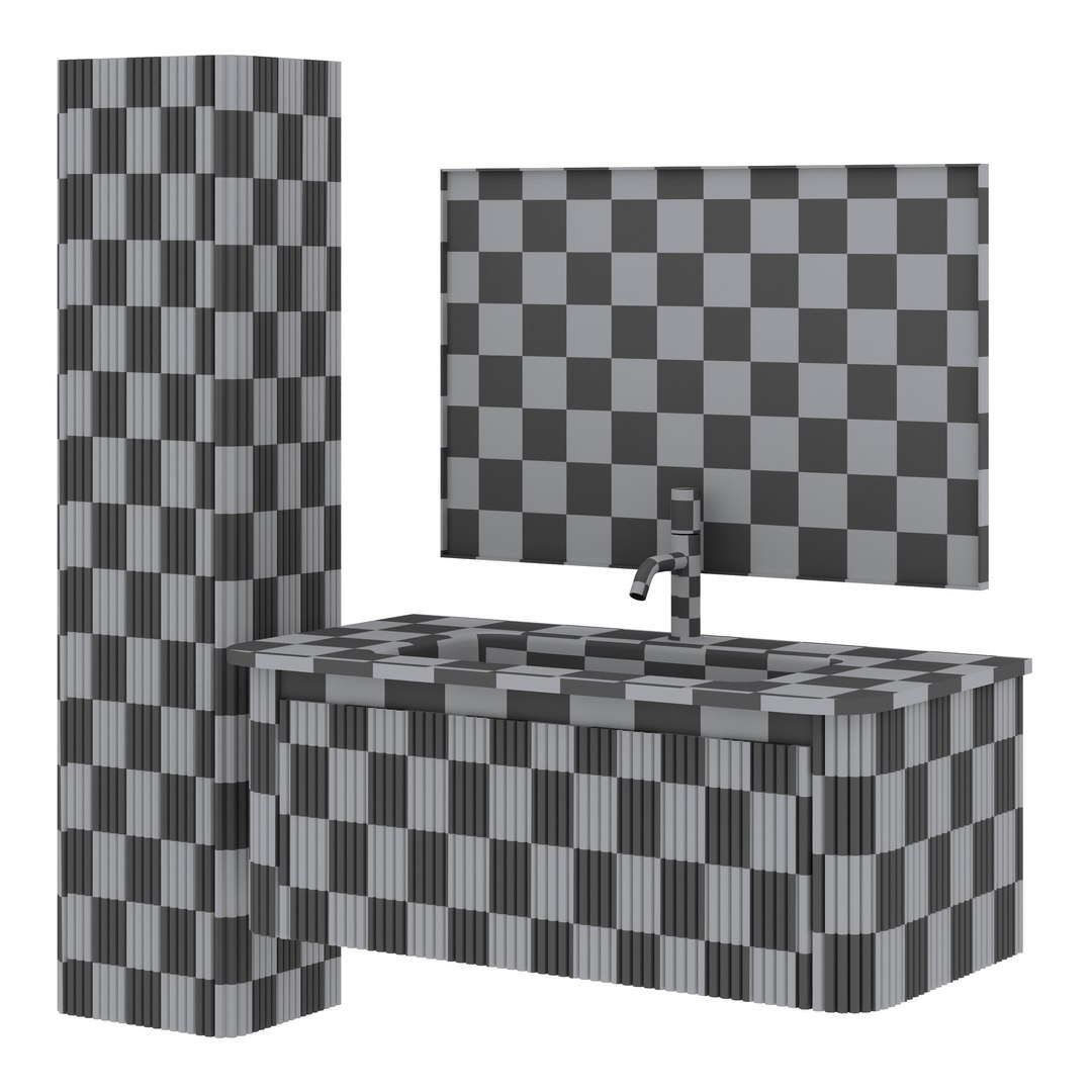 Vanity Unit And Bathroom Cabinet Fluted Voi 3D Model - TurboSquid 2511653