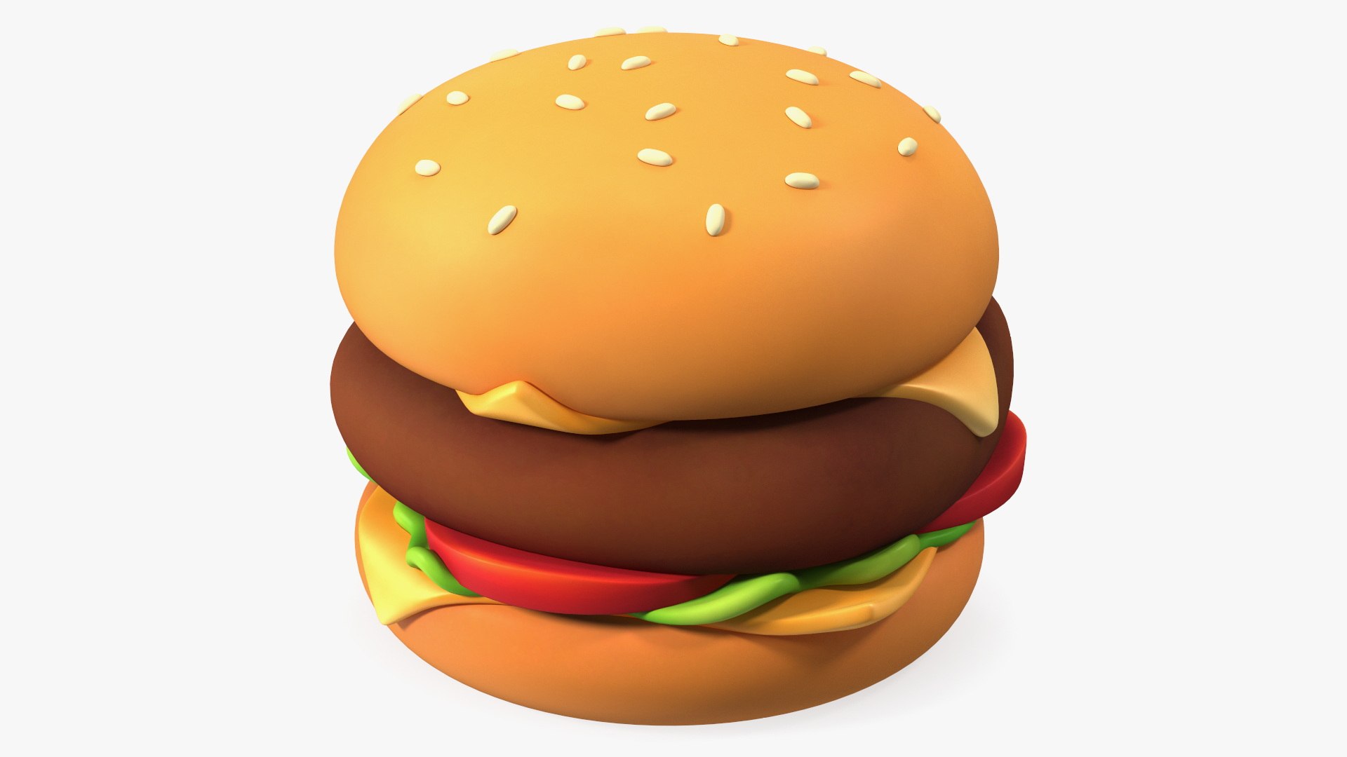 3D Cartoon Burger - TurboSquid 2157525